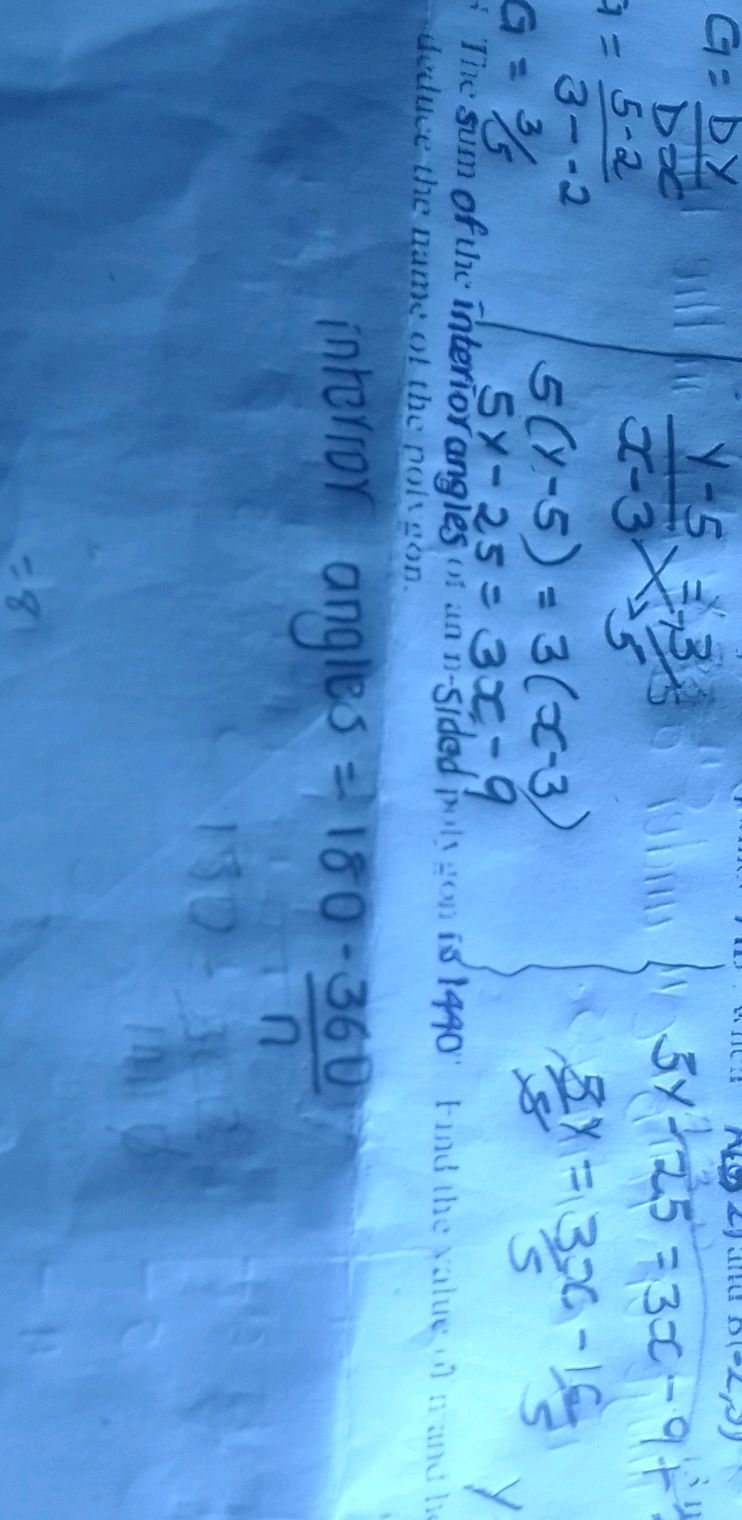 The sum of the interior angles of an n-sided | StudyX