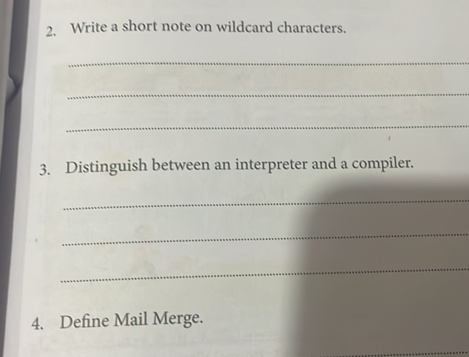 2. Write a short note on wildcard | StudyX