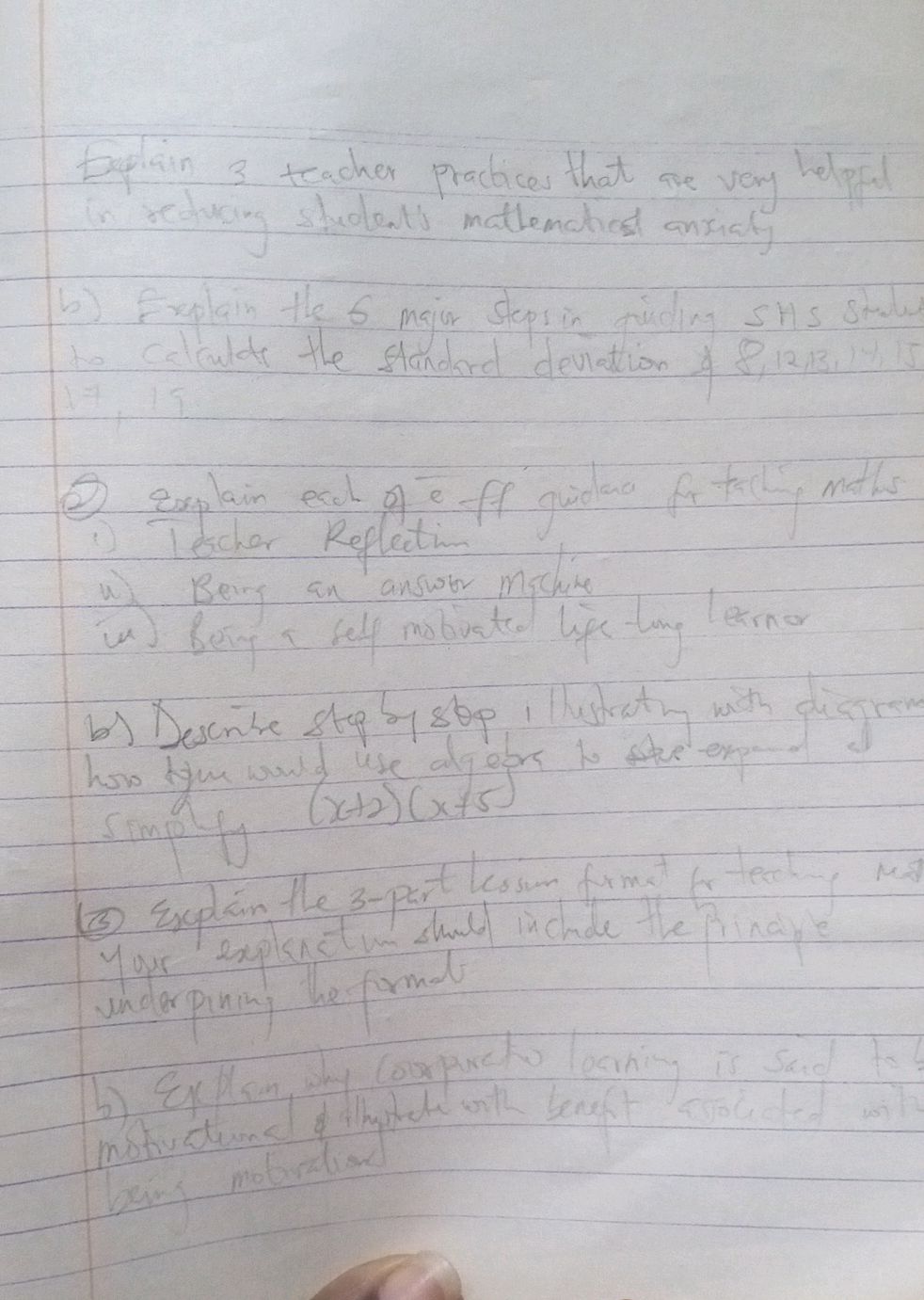 Explain 3 teacher practices that are very | StudyX