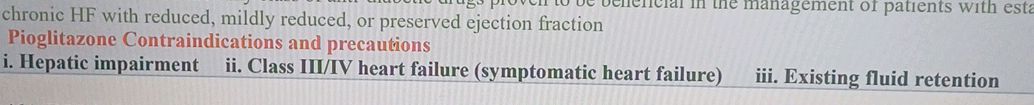 Pioglitazone Contraindications and | StudyX
