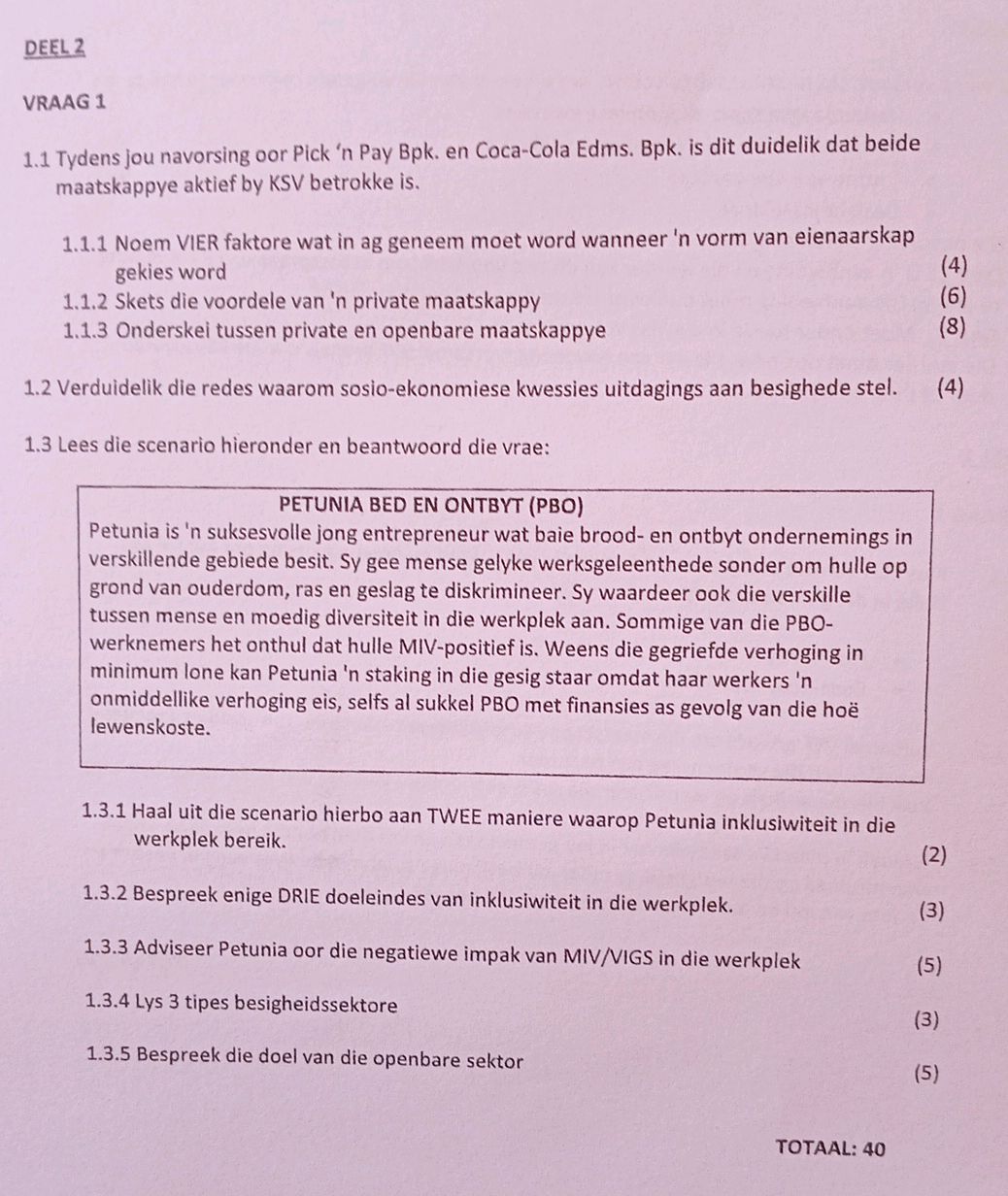 1.1 Tydens jou navorsing oor Pick 'n Pay | StudyX