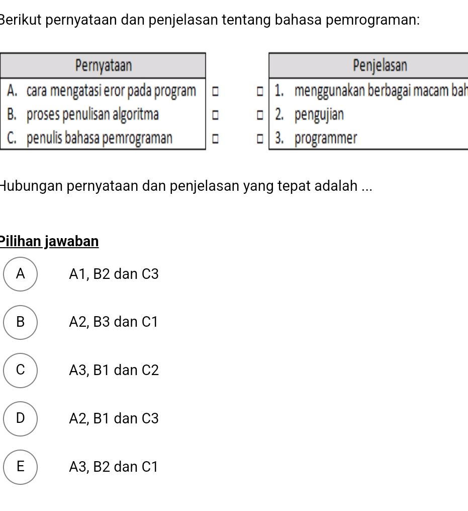 Berikut pernyataan dan penjelasan tentang | StudyX