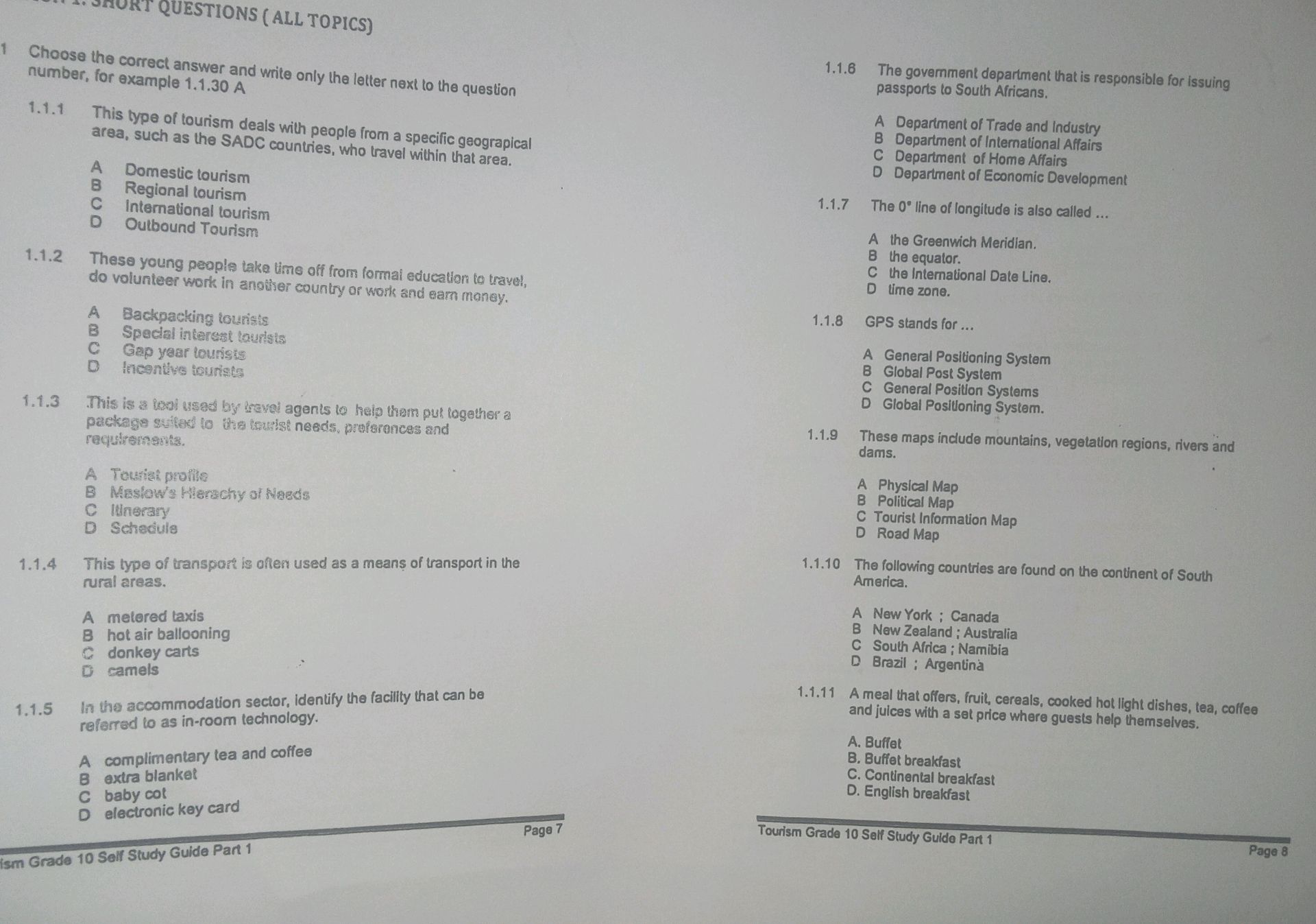 1. Choose the correct answer and write only | StudyX