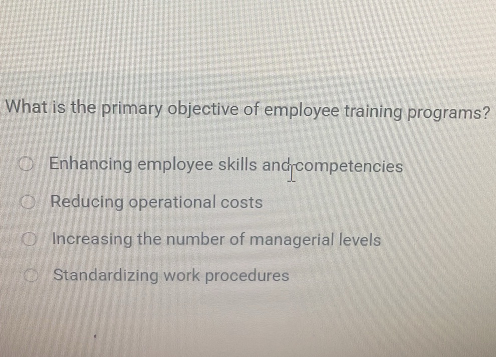 What is the primary objective of employee | StudyX