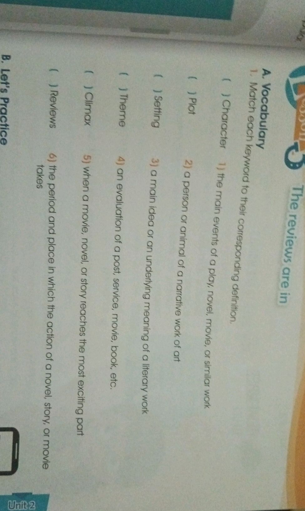 A. Vocabulary 1. Match each keyword to their | StudyX