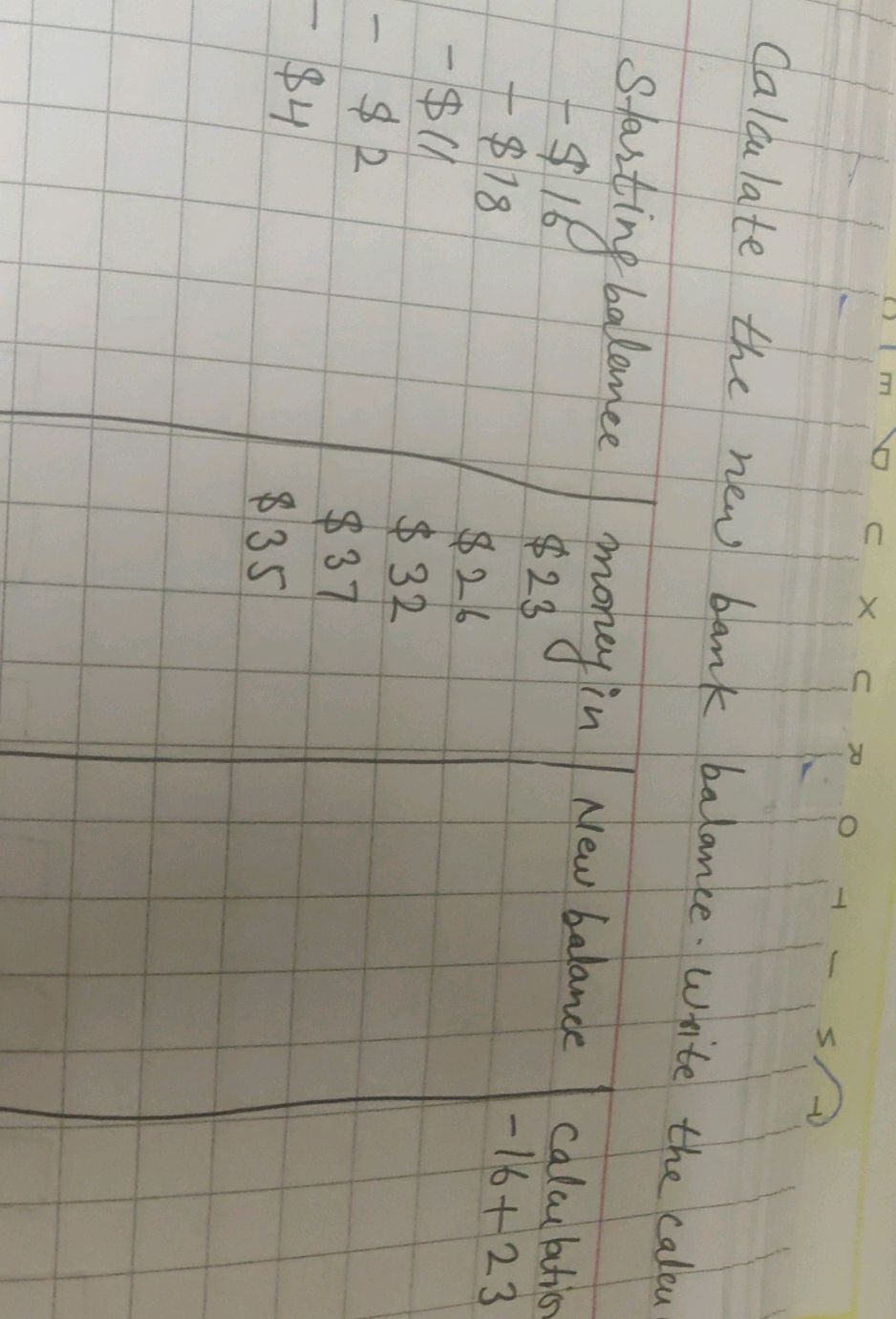 Calculate the new bank balance. Write the | StudyX