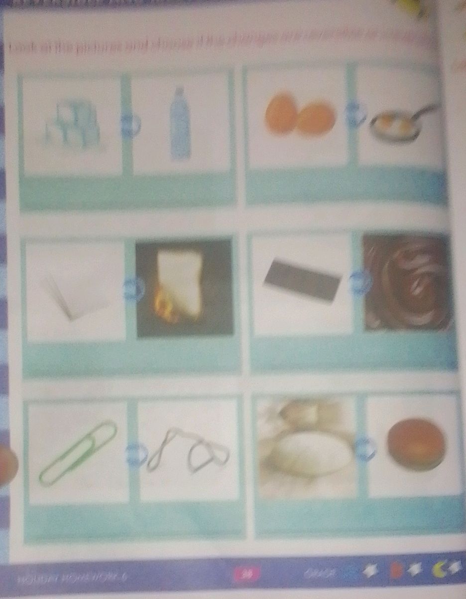 Look at the pictures and show if the changes | StudyX