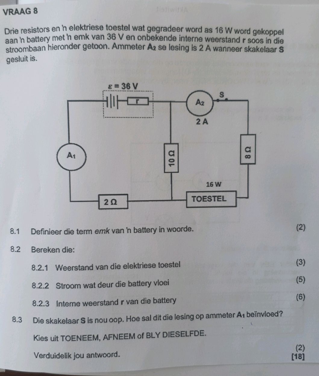 Drie resistors en 'n elektriese toestel wat | StudyX