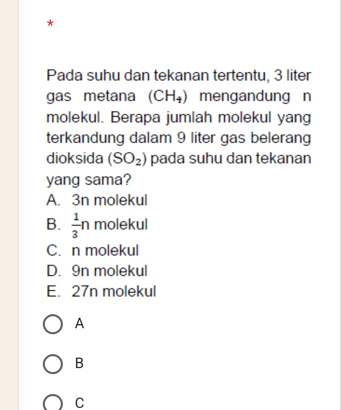 Pada suhu dan tekanan tertentu, 3 liter gas | StudyX