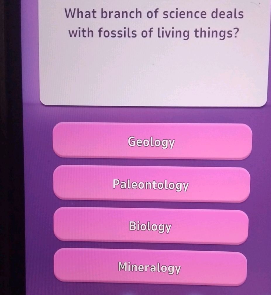 What branch of science deals with fossils of | StudyX
