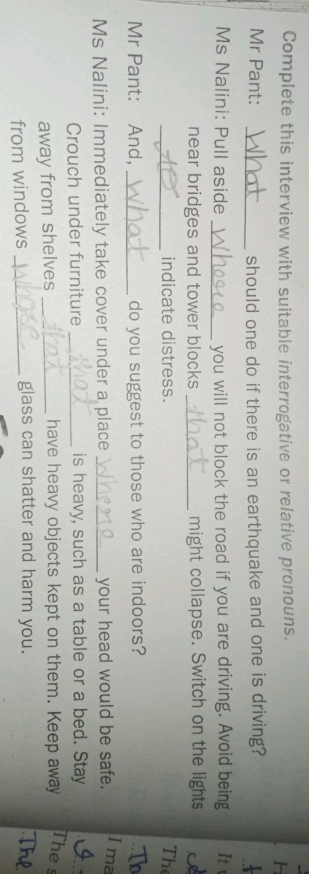 Complete this interview with suitable | StudyX