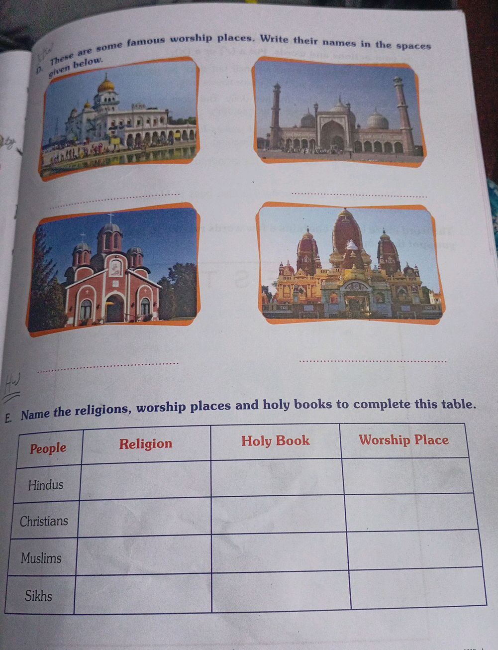 D. These are some famous worship places. | StudyX