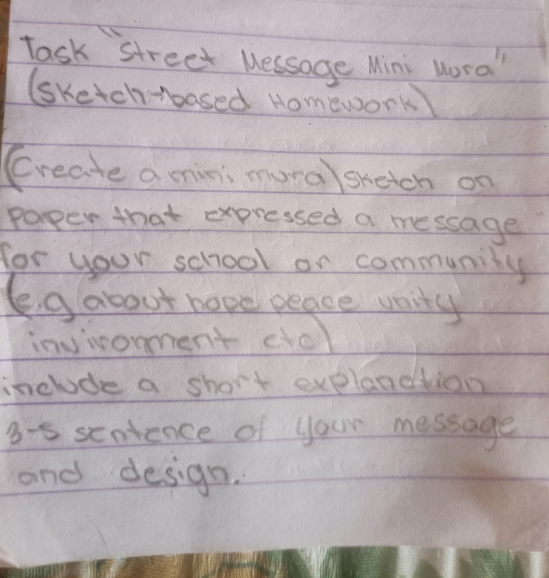 Task "Street Message Mini Mura" | StudyX