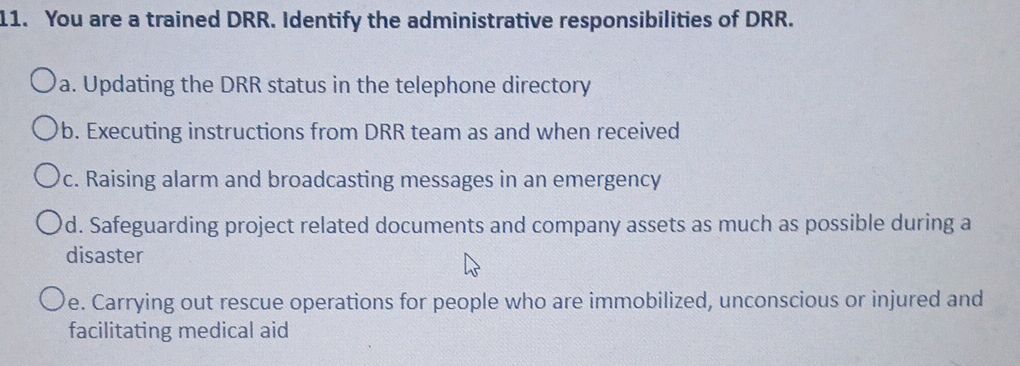 11. You are a trained DRR. Identify the | StudyX