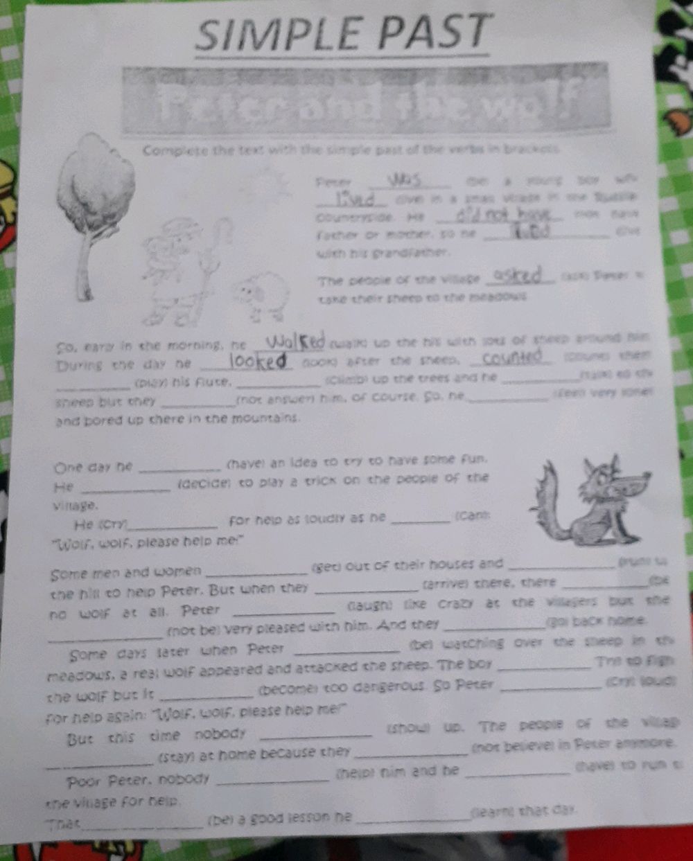 Complete the text with the simple past of | StudyX