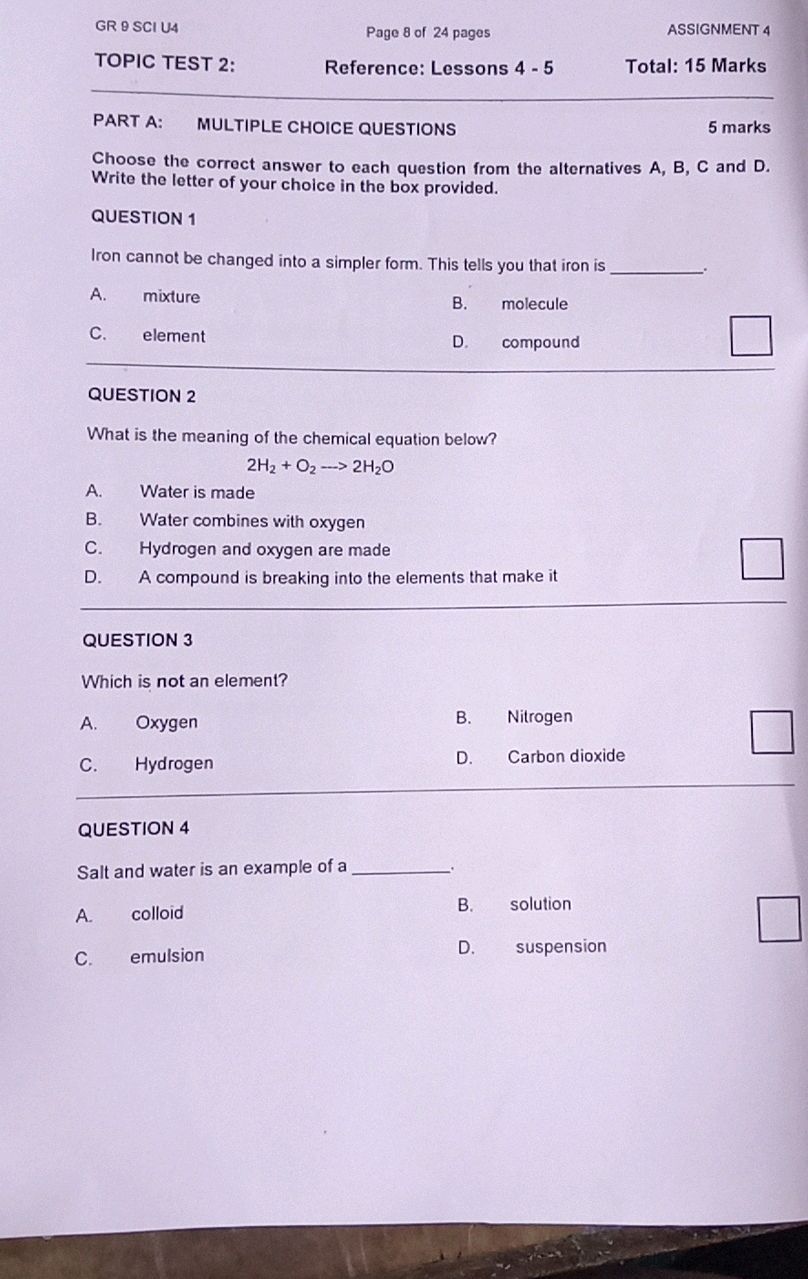 QUESTION 1 Iron cannot be changed into a | StudyX
