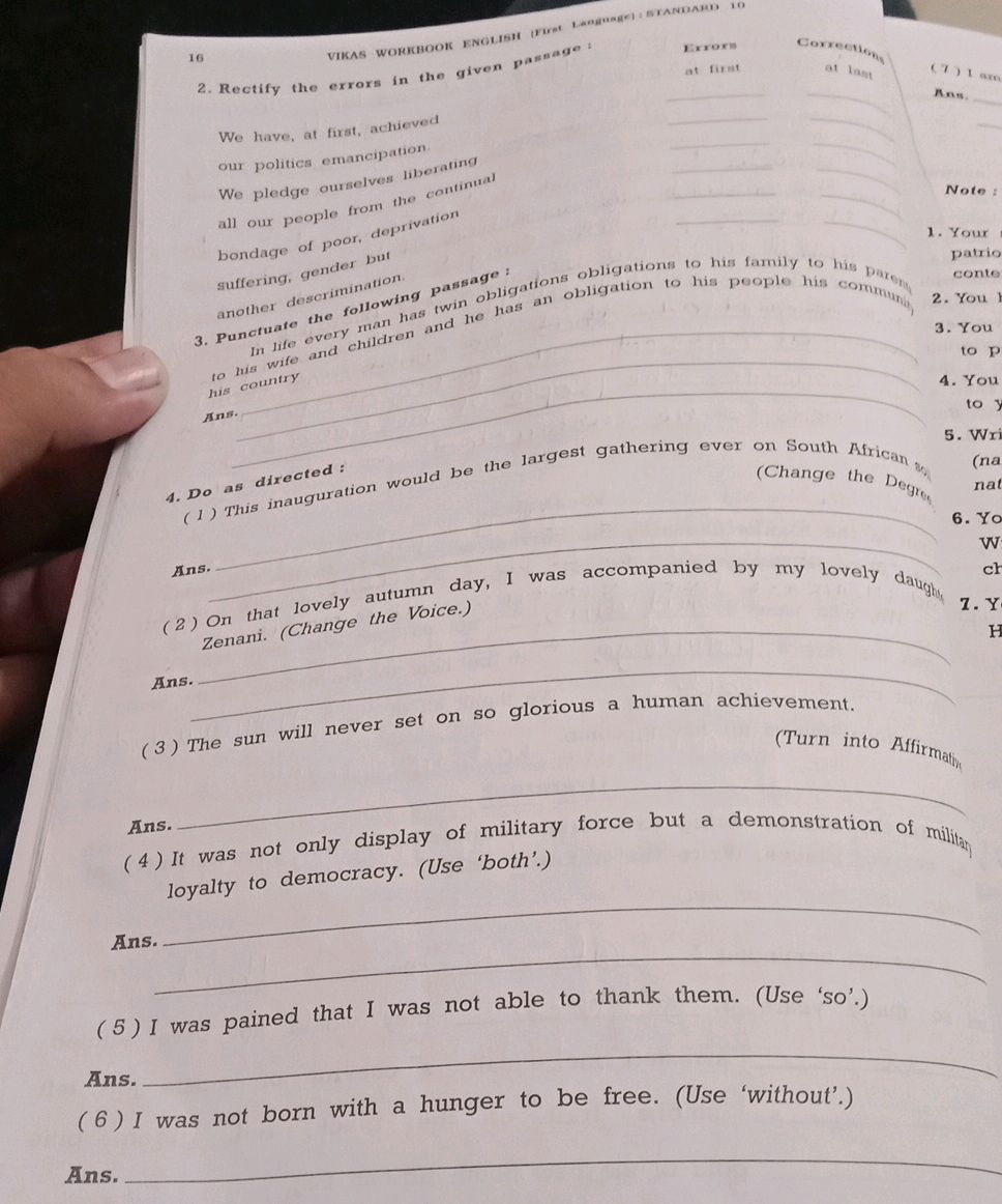 2. Rectify the errors in the given passage: | StudyX