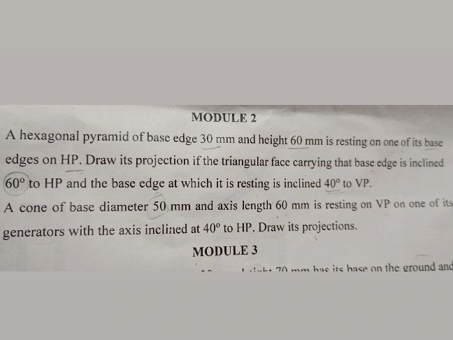 A hexagonal pyramid of base edge 30 mm and | StudyX