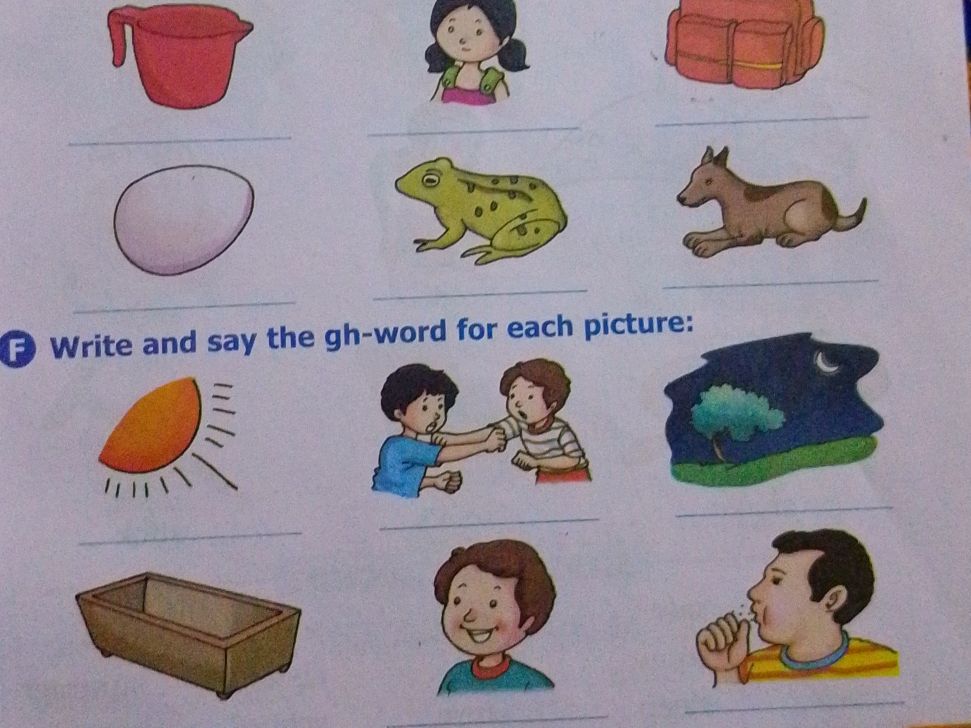 Write and say the gh-word for each picture: | StudyX