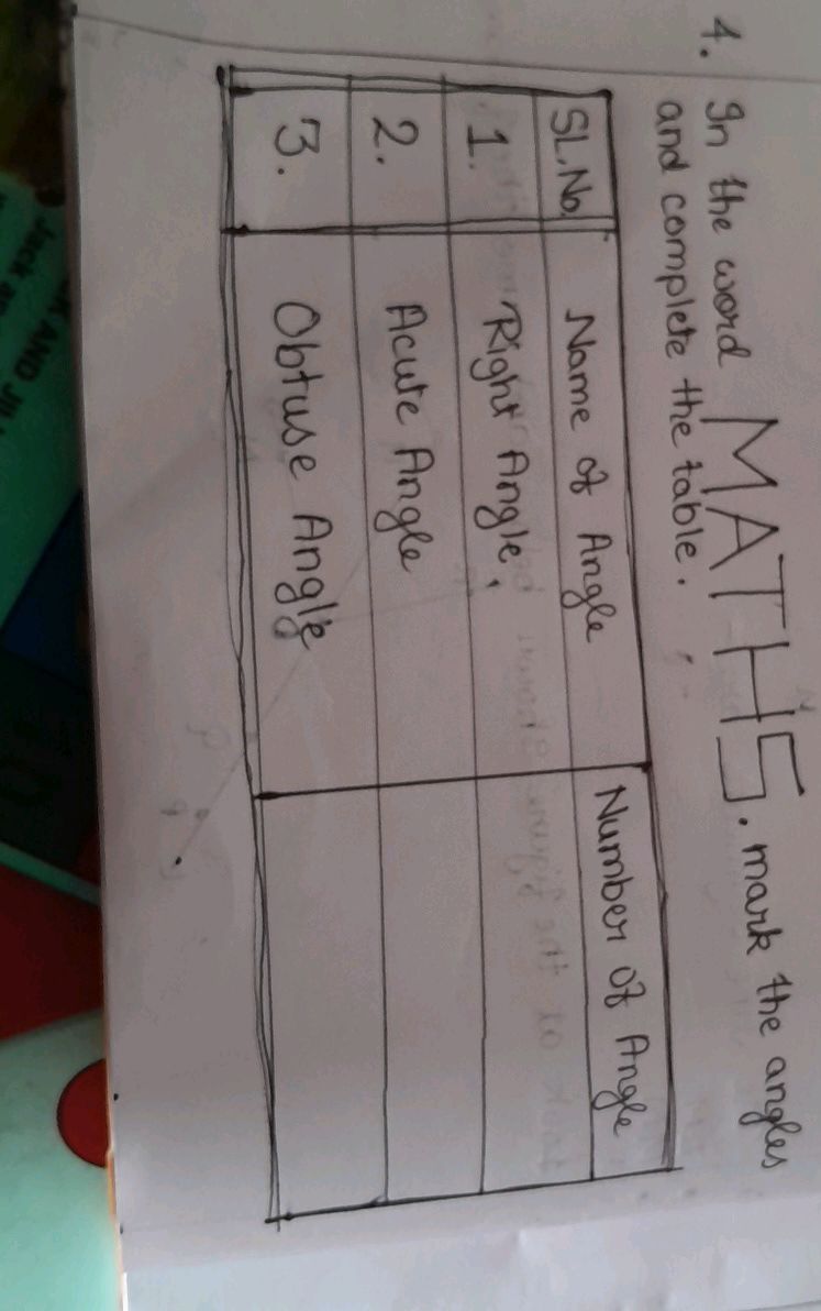 4. In the word MATHS, mark the angles and | StudyX