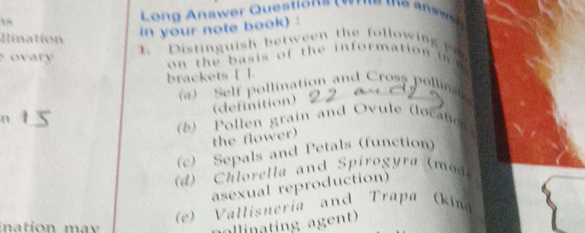1. Distinguish between the following on the | StudyX