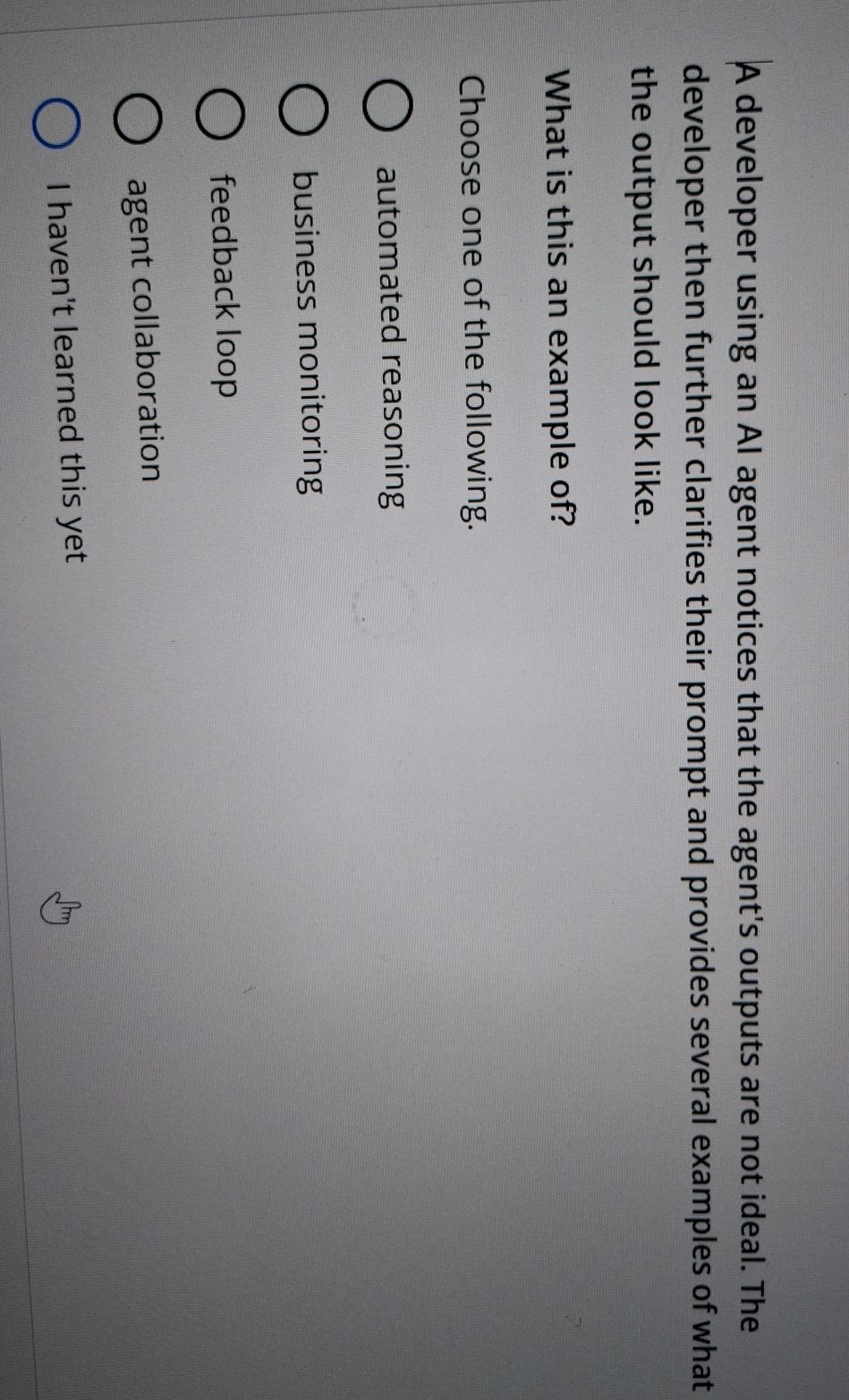 A developer using an Al agent notices that | StudyX