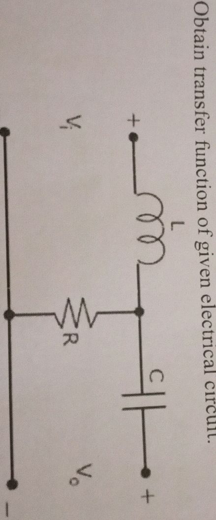 Obtain transfer function of given electrical | StudyX
