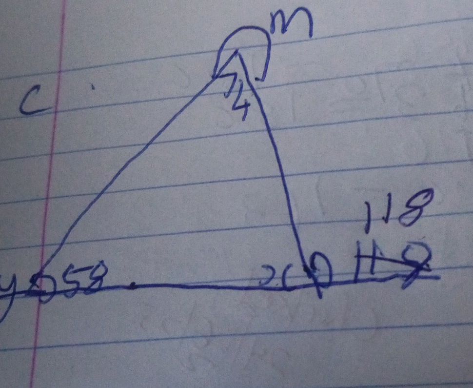 The image shows a triangle with some angles | StudyX