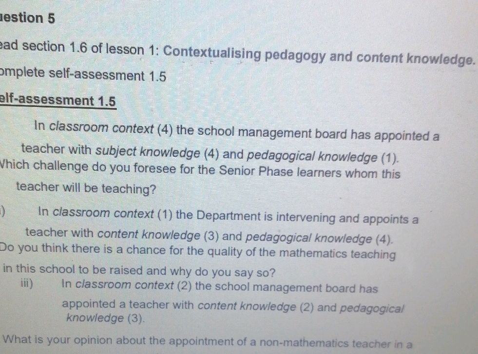 In classroom context (4) the school | StudyX