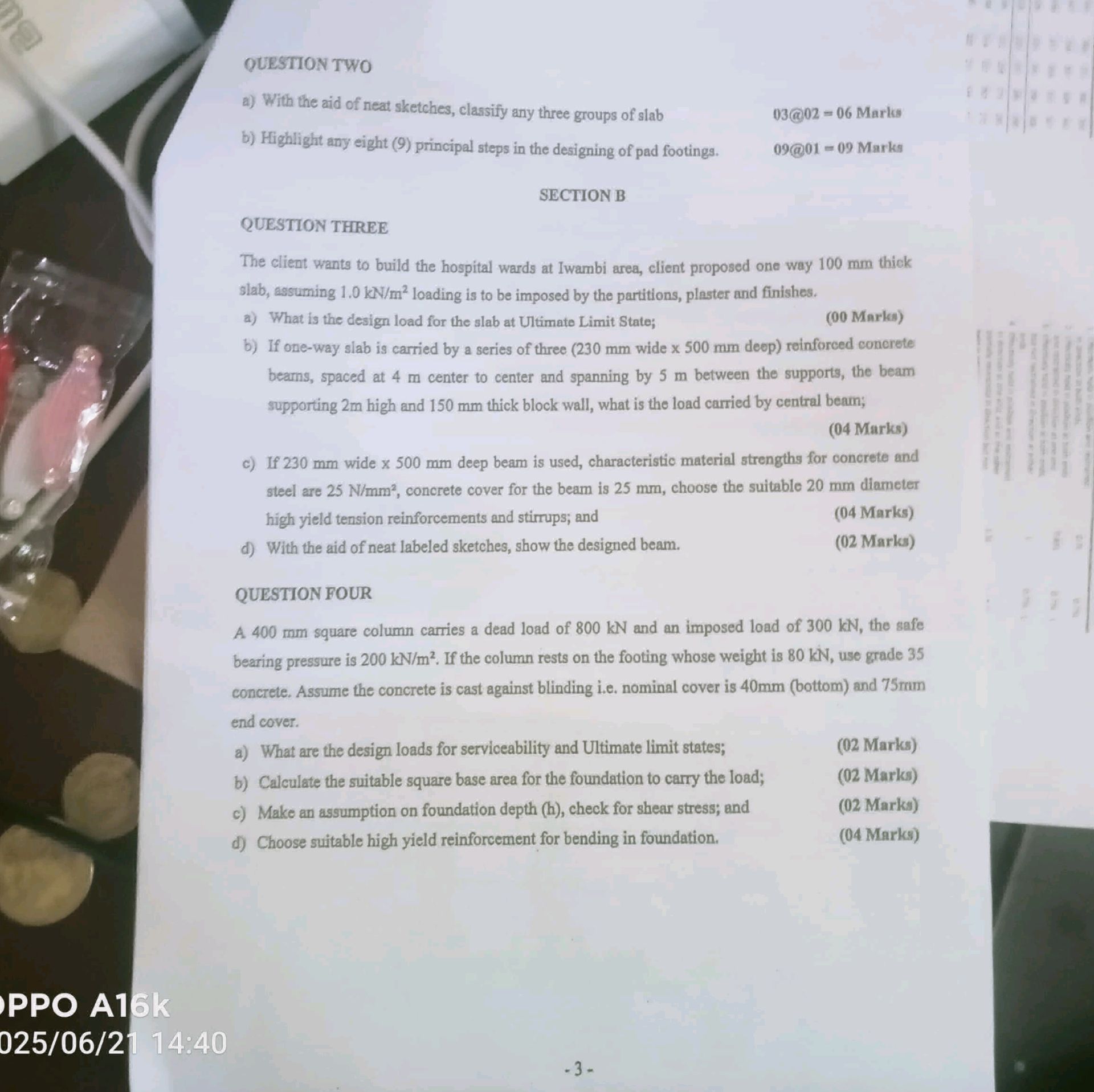 QUESTION TWO a) With the aid of neat | StudyX