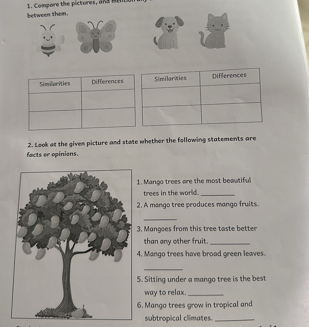 1. Compare the pictures, and mention any | StudyX