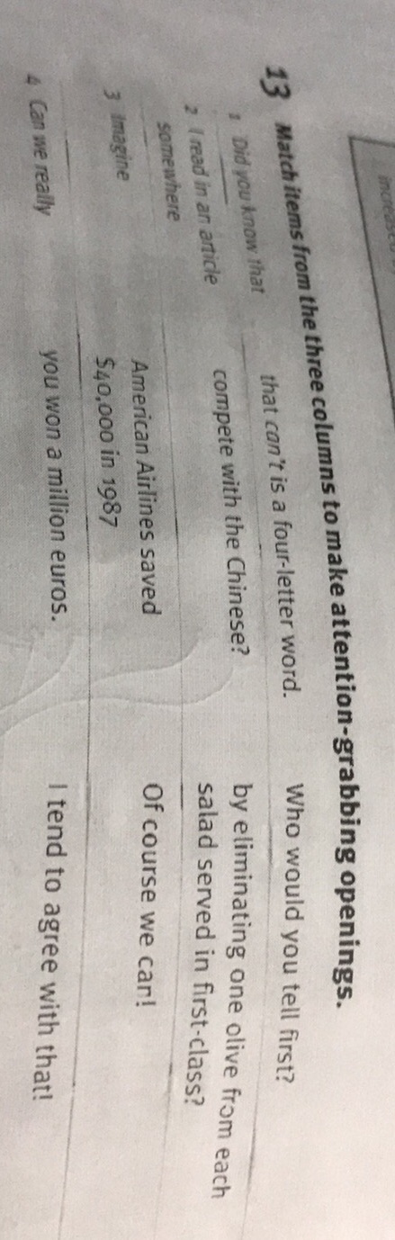 13 Match items from the three columns to | StudyX