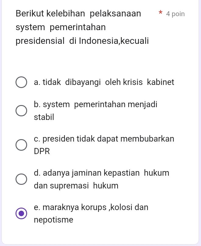 Berikut kelebihan pelaksanaan system | StudyX