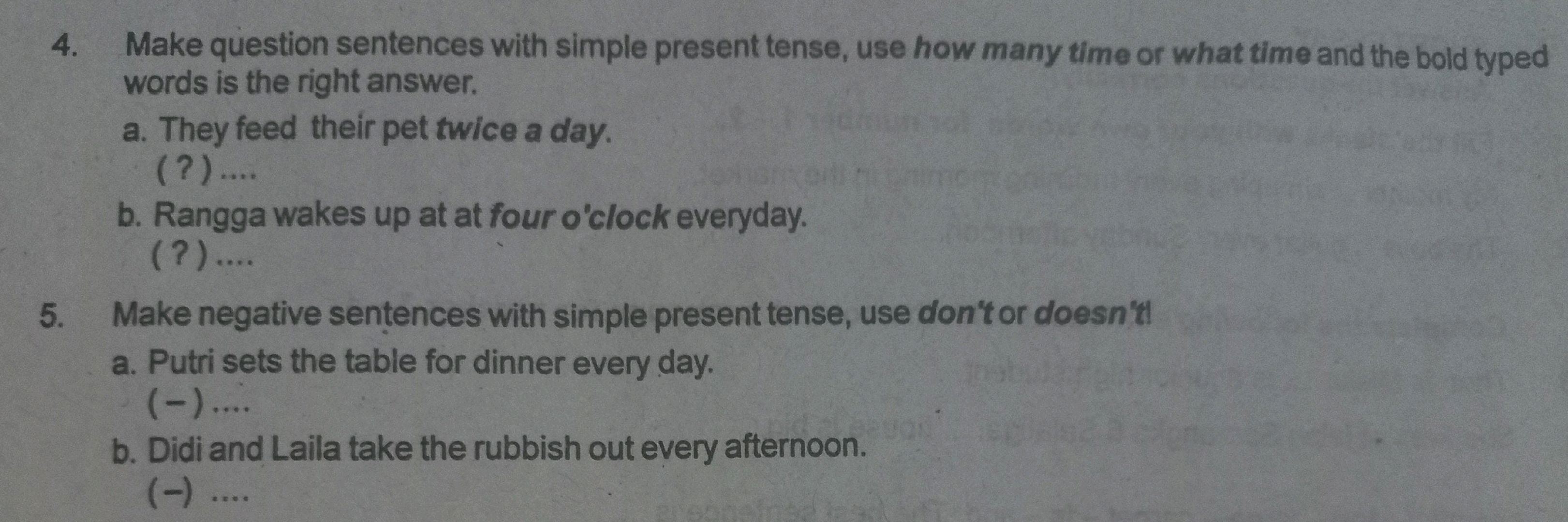 4. Make question sentences with simple | StudyX