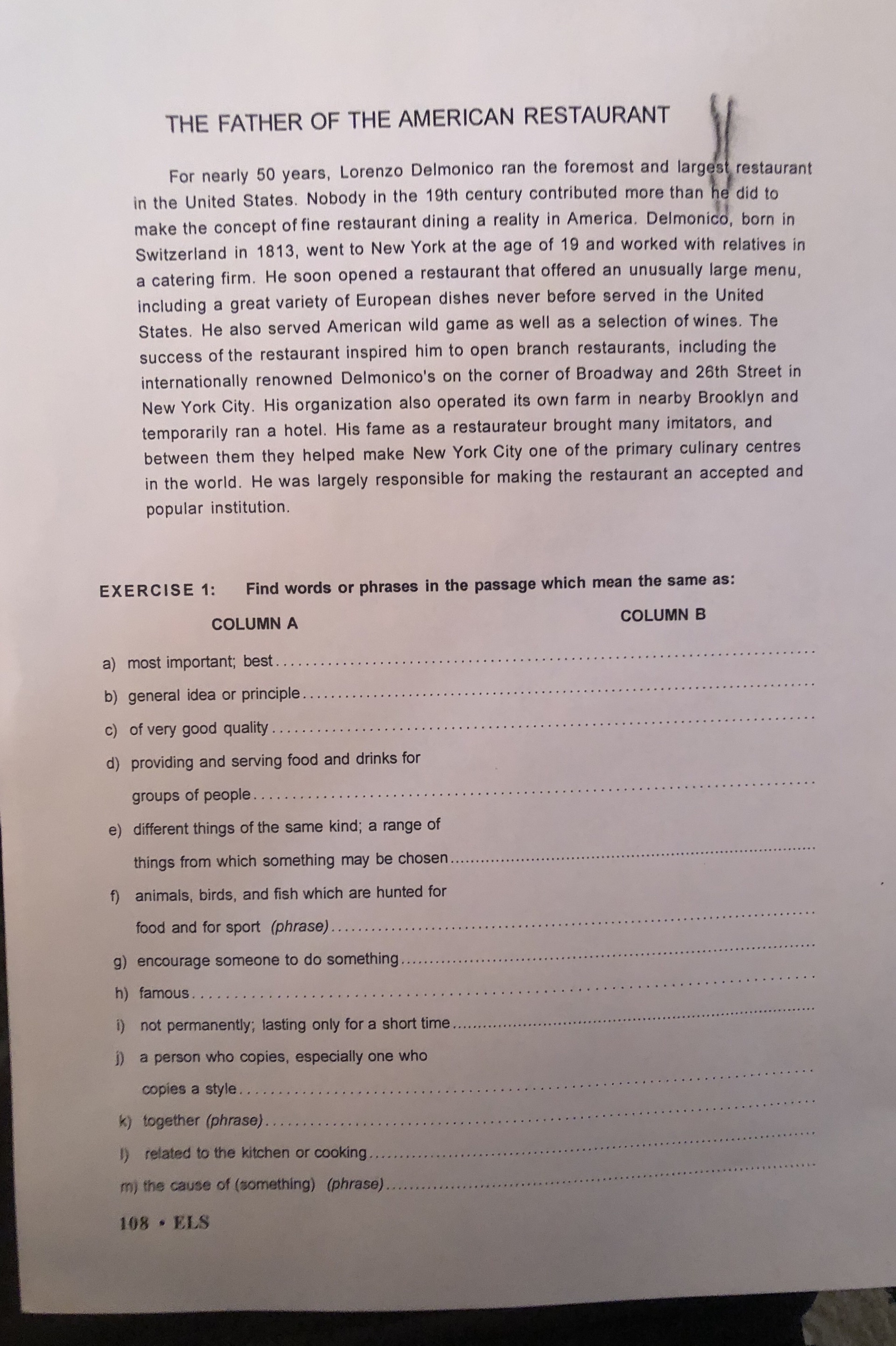 EXERCISE 1: Find words or phrases in the | StudyX