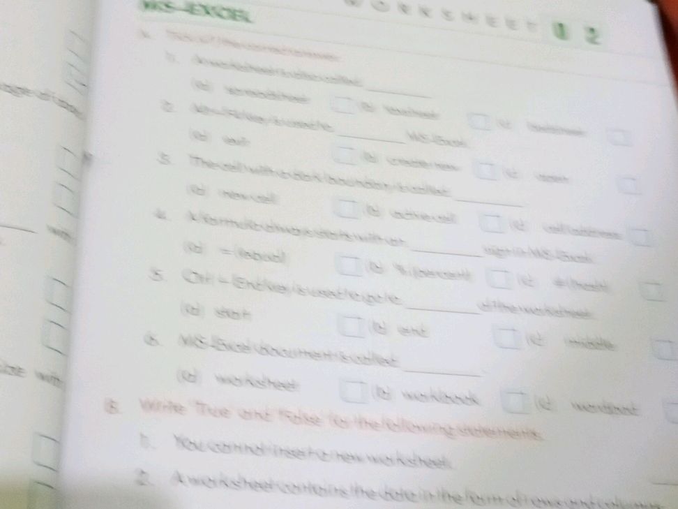 1. A worksheet is also called _____ (a) | StudyX