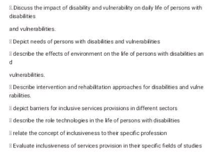 Discuss the impact of disability and | StudyX