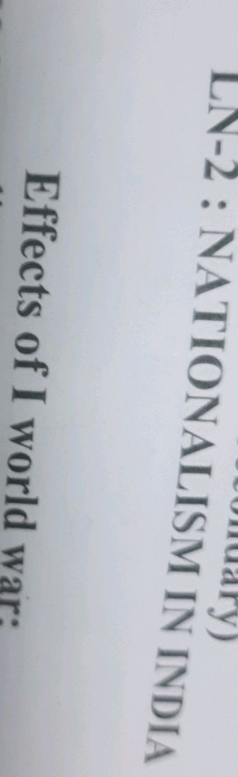 Effects of World War I | StudyX