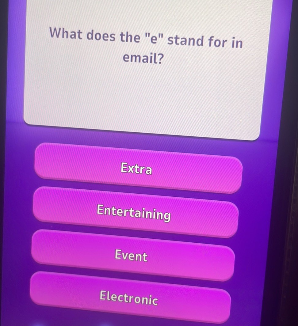 What does the "e" stand for in email? Extra | StudyX