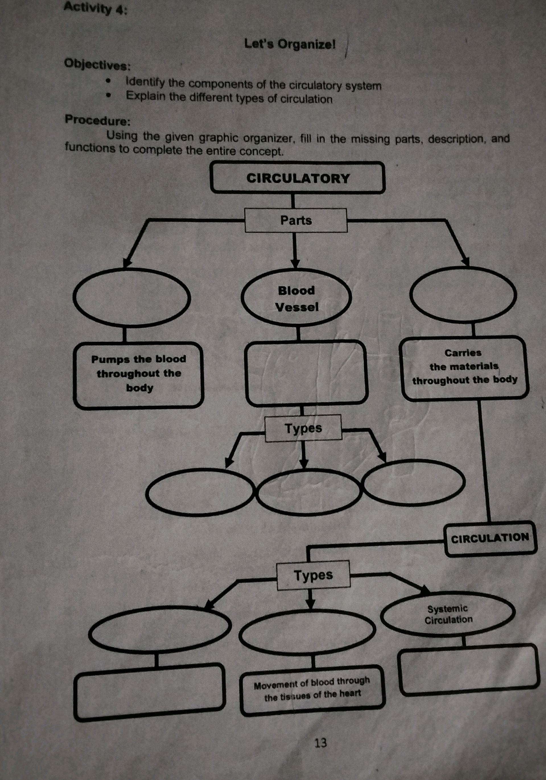 Let's Organize! Identify the components of | StudyX