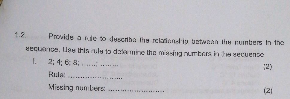 1.2. Provide a rule to describe the | StudyX