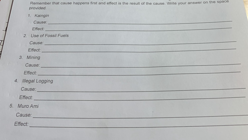 Remember that cause happens first and effect | StudyX