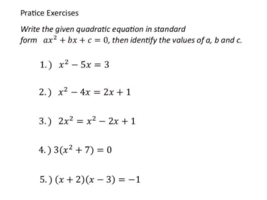 Write the given quadratic equation in | StudyX