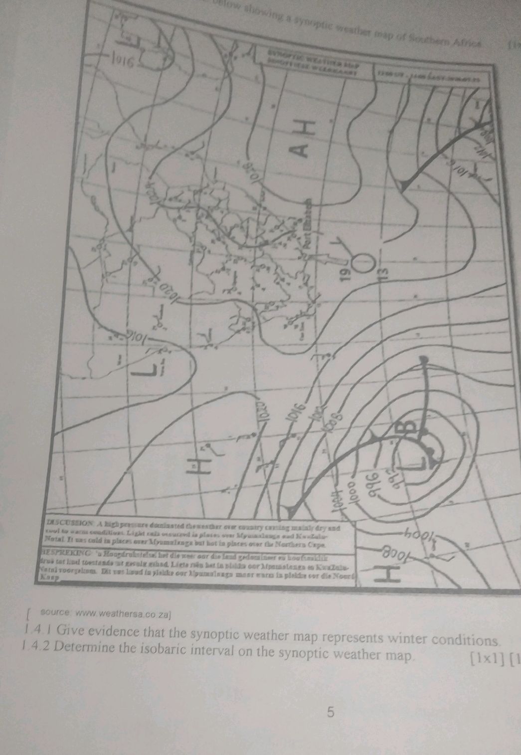 1.4.1 Give evidence that the synoptic | StudyX