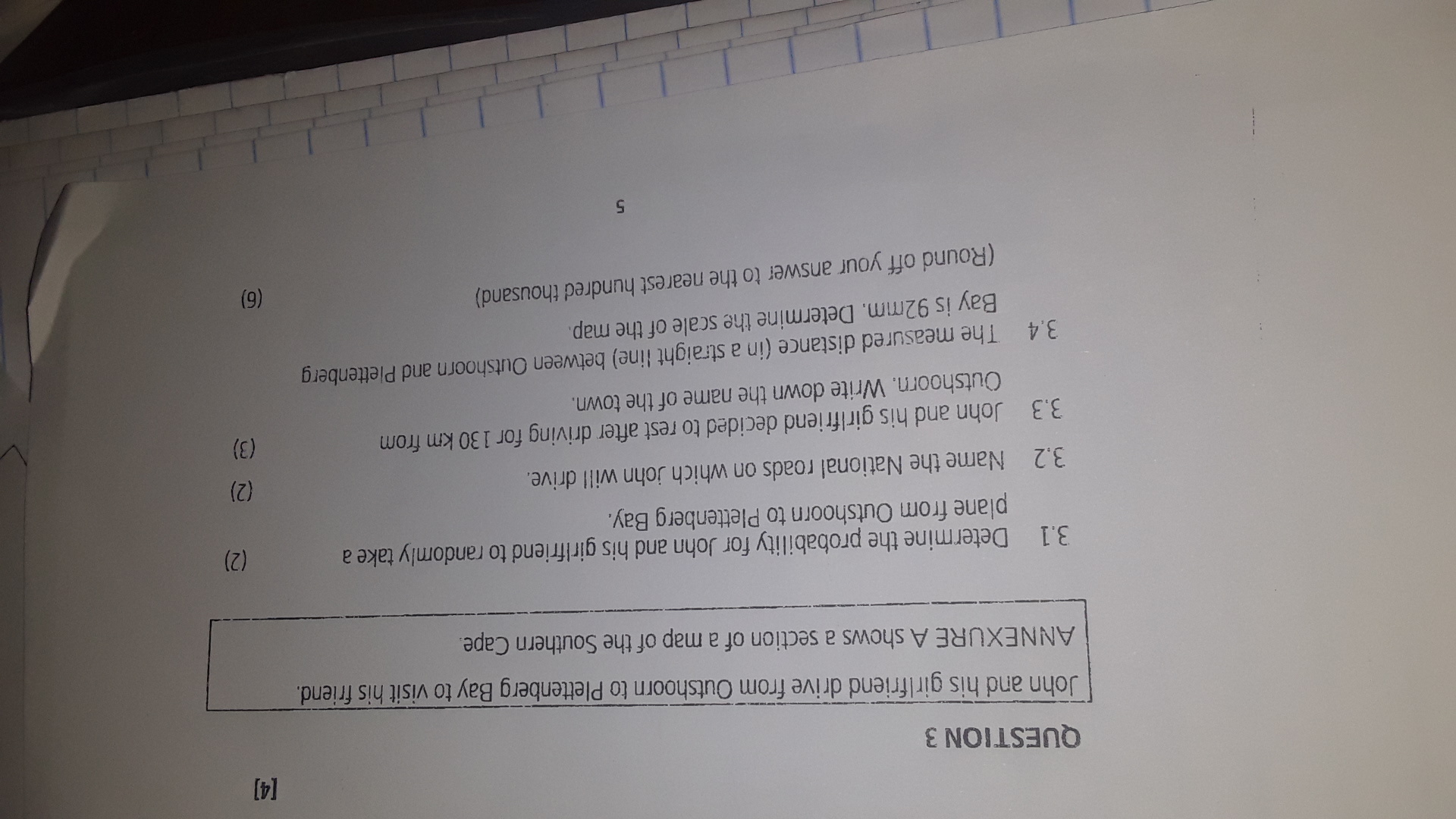 ANNEXURE A shows a section of a map of the | StudyX