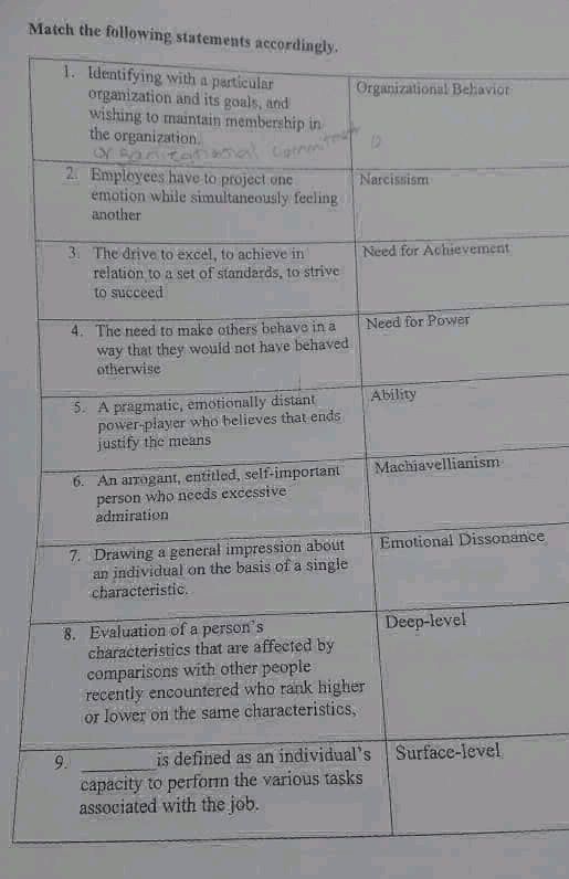 Match the following statements accordingly. | StudyX