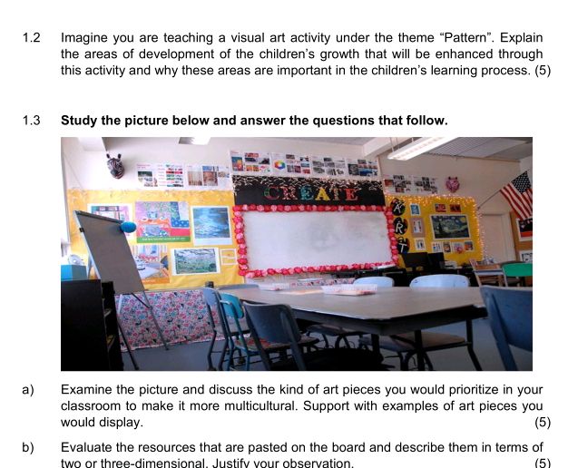 1. Imagine you are teaching a visual art | StudyX