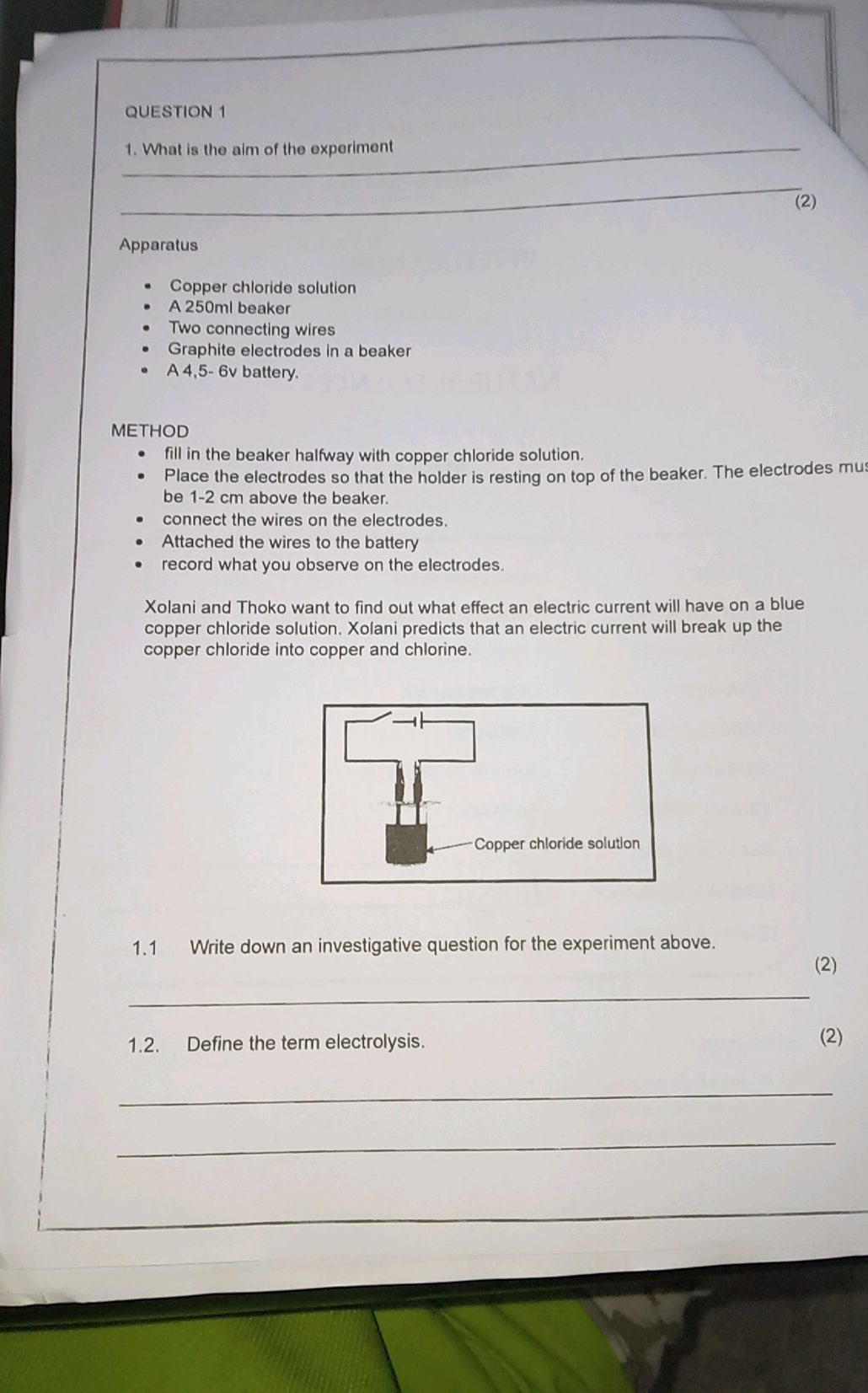 1. What is the aim of the experiment | StudyX