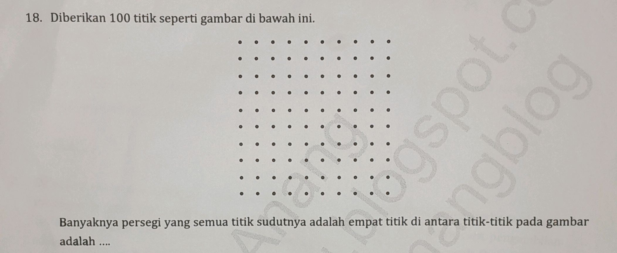 18. Diberikan 100 titik seperti gambar di | StudyX