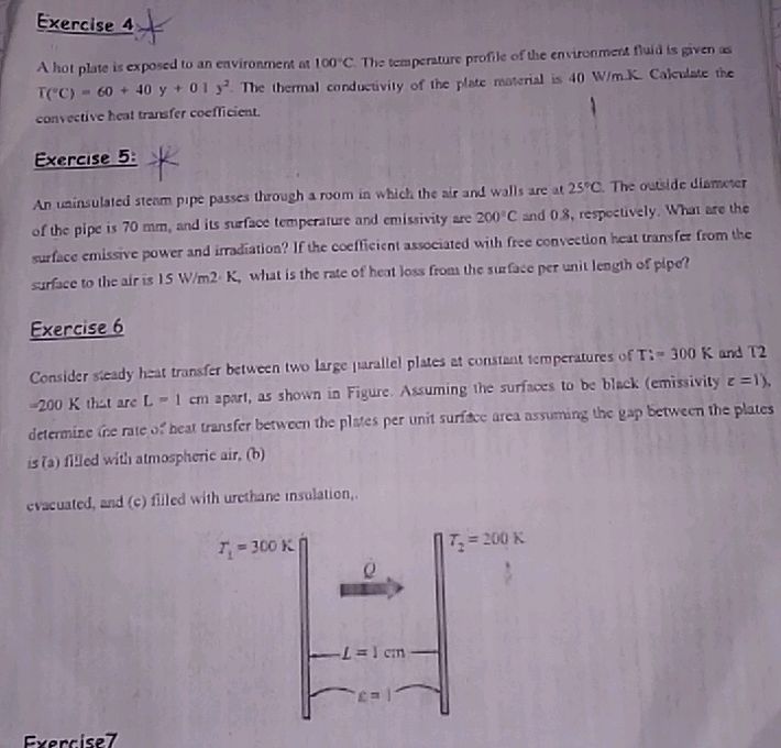 Exercise 4 A hot plate is exposed to an | StudyX
